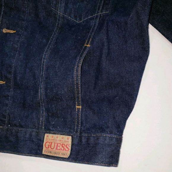Guess | Jackets & Coats | Vintage Guess Denim Jean Trucker Jacket Boxy ...